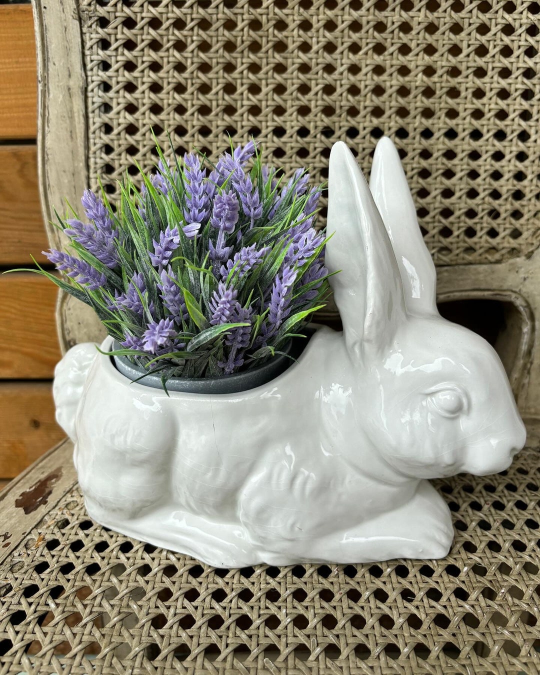 Vintage German Rabbit Shaped Flower Pot, Retro Country Home Style ...