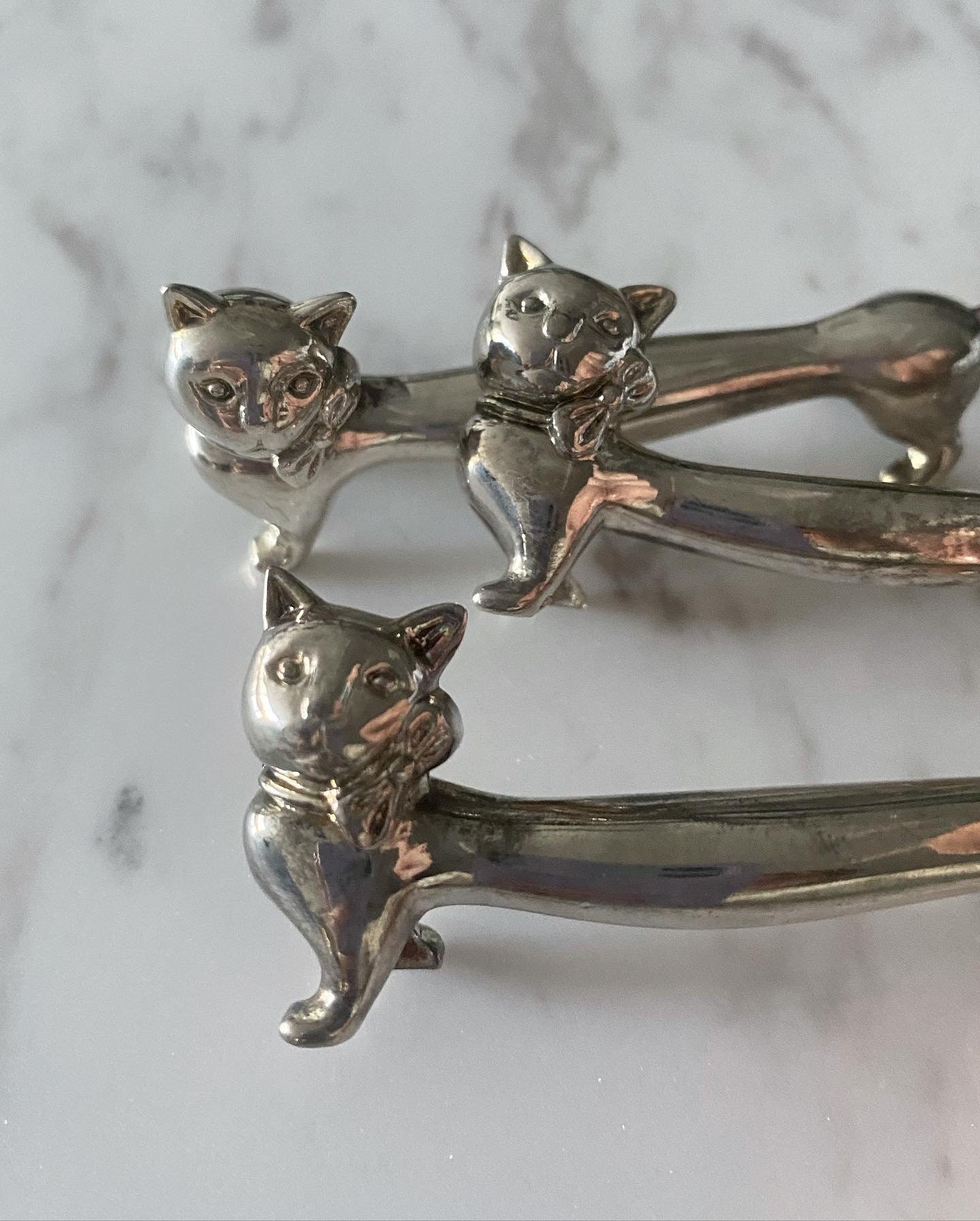 Vintage Silverware Cutlery Rest, Antique Chopstick Rest, Cat Home Decor ...