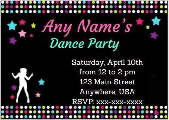 Canva Template - Dance Party Invitation - Etsy