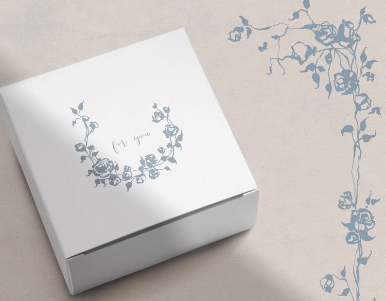 Floral Fine Line Frame Clipart Fine Art Wedding Botanical - Etsy