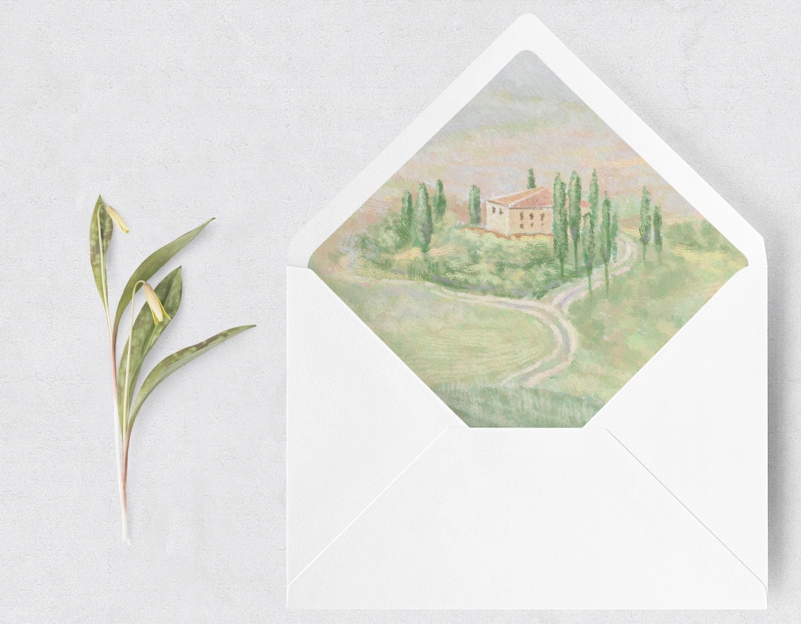 Italian Landscape Envelope Liner Art Tuscany Nature Cyprus - Etsy