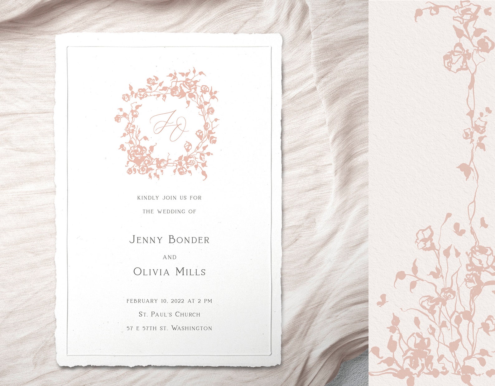 Floral Fine Line Frame Clipart Fine Art Wedding Botanical - Etsy