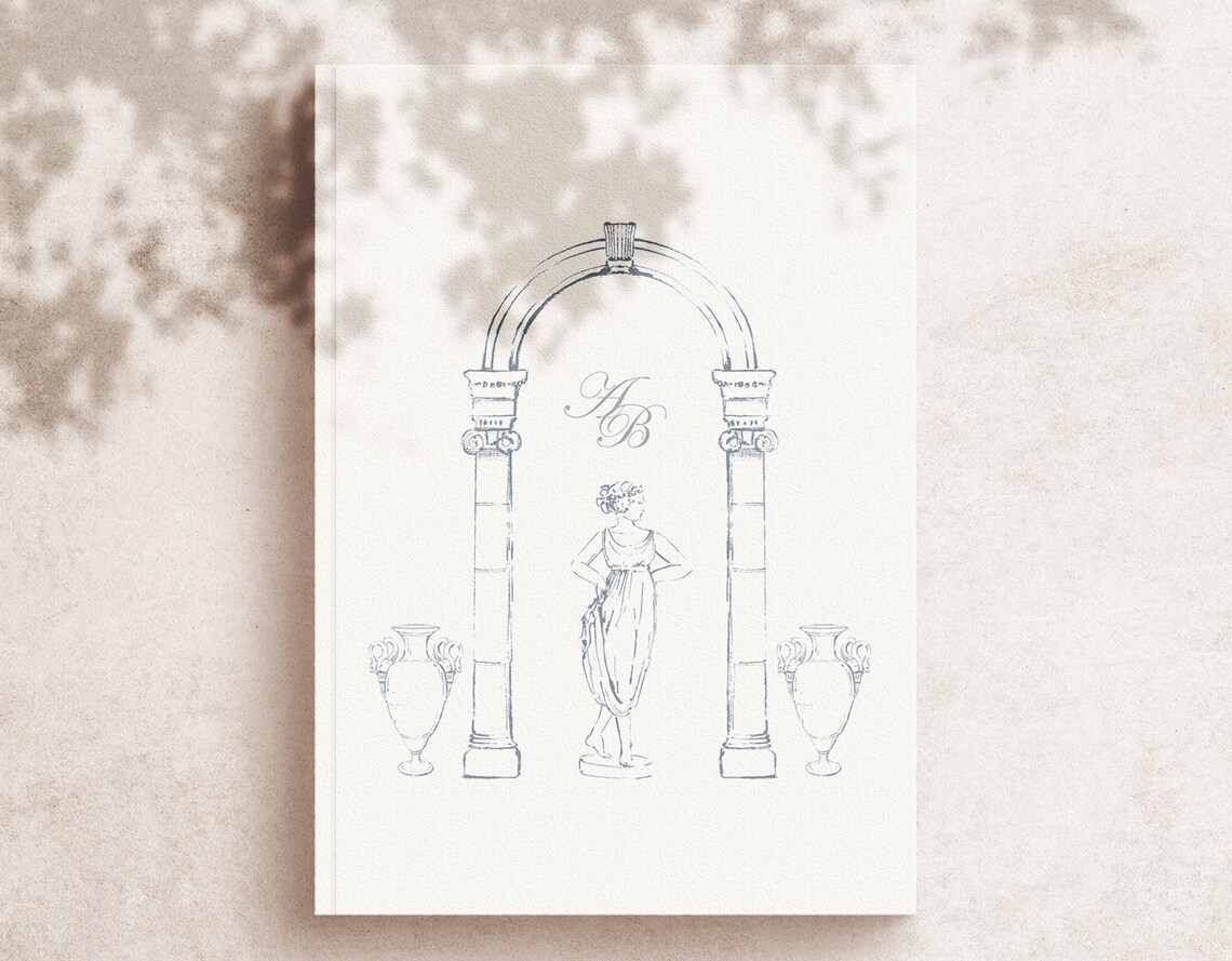 Antique Design Fine Line Clipart Wedding Invitation Laurel - Etsy