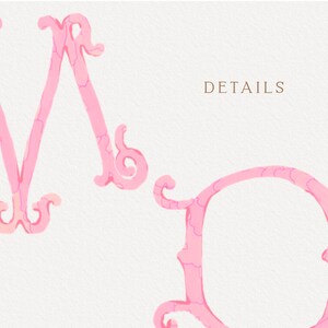 Pink Hand-painted Letters Clipart, Monogram Alphabet, Monogram Creator ...