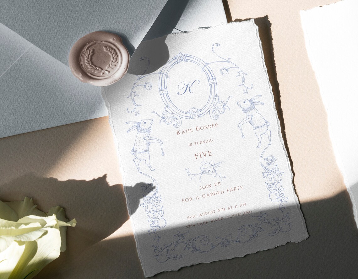 Cute Fine Line Clipart Baroque Crest Clipart Cute Rabbit - Etsy