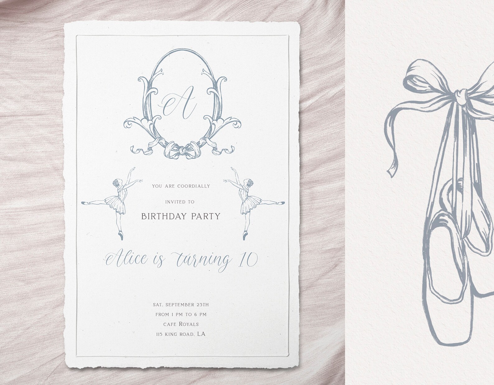 Baby Ballet Clipart, Vintage Bow Crest, Hand-drawn Ballerina_balleron ...