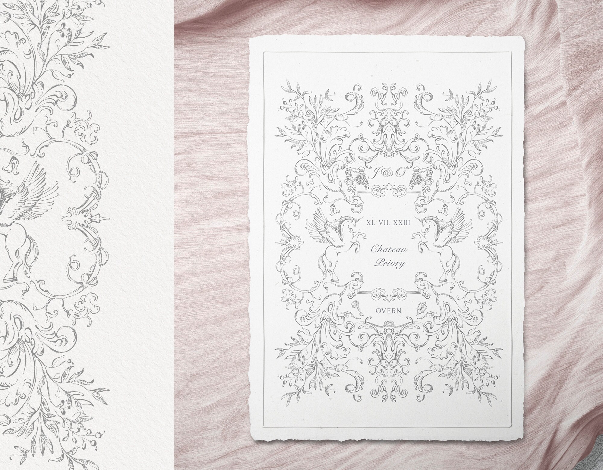 Fine Line Art Ornate Floral Frame Clipart Vector Frame - Etsy