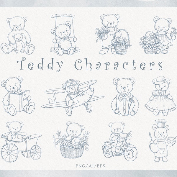 Teddy Bear Drawing - Etsy