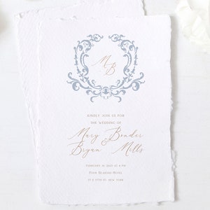 Line Art Wedding Crest Clipart, Vector Wedding Logo, Baroque Hand-drawn ...