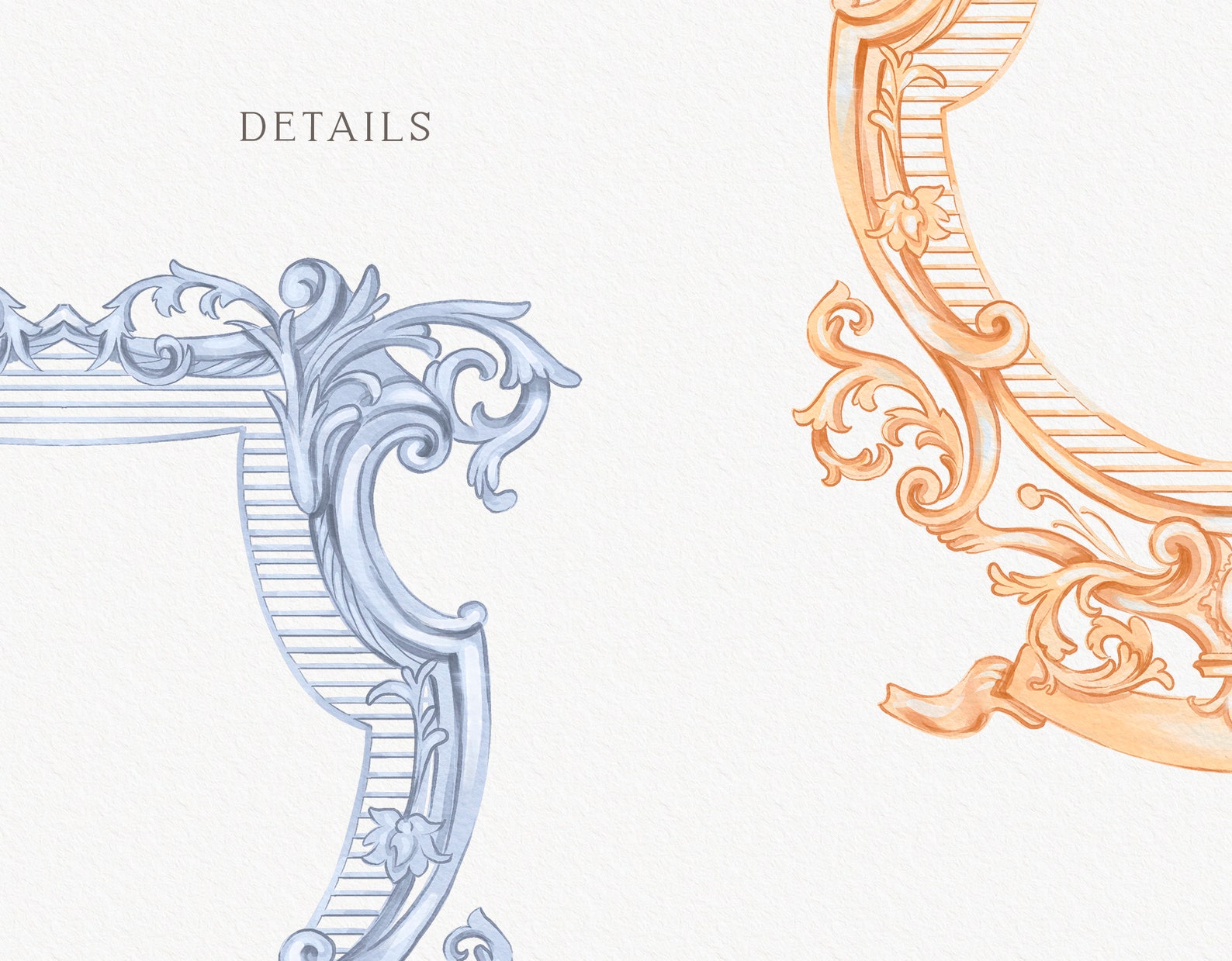 Baroque Ornate Wedding Crest Gold Wedding Emblem Blue Crest - Etsy