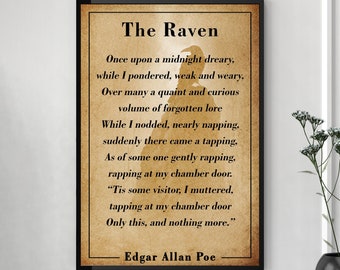 The Raven Poem Poster - Etsy