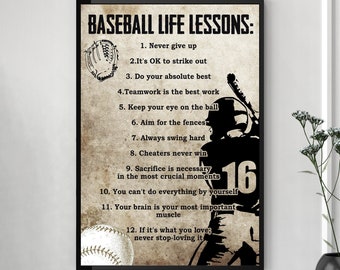 Baseball Life Lessons Poster - Etsy
