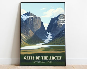 Gates of the Arctic National Park Alaska Travel Print Gift Hiking Wall ...