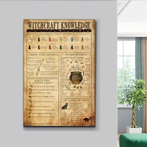 Witchery Knowledge, Witchcraft Knowledge Poster, Vintage Knowledge ...