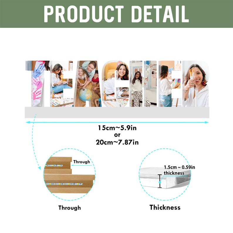 Custom Teacher Photo Collage Night Light, Teacher Appreciation Gift ...