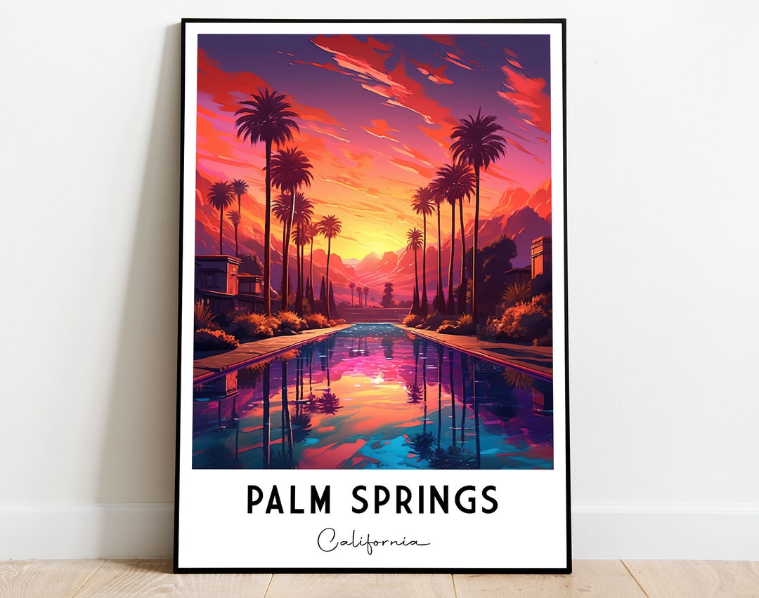 Palm Springs California Poster, Sunset Poster, US Cityscape Poster, CA ...