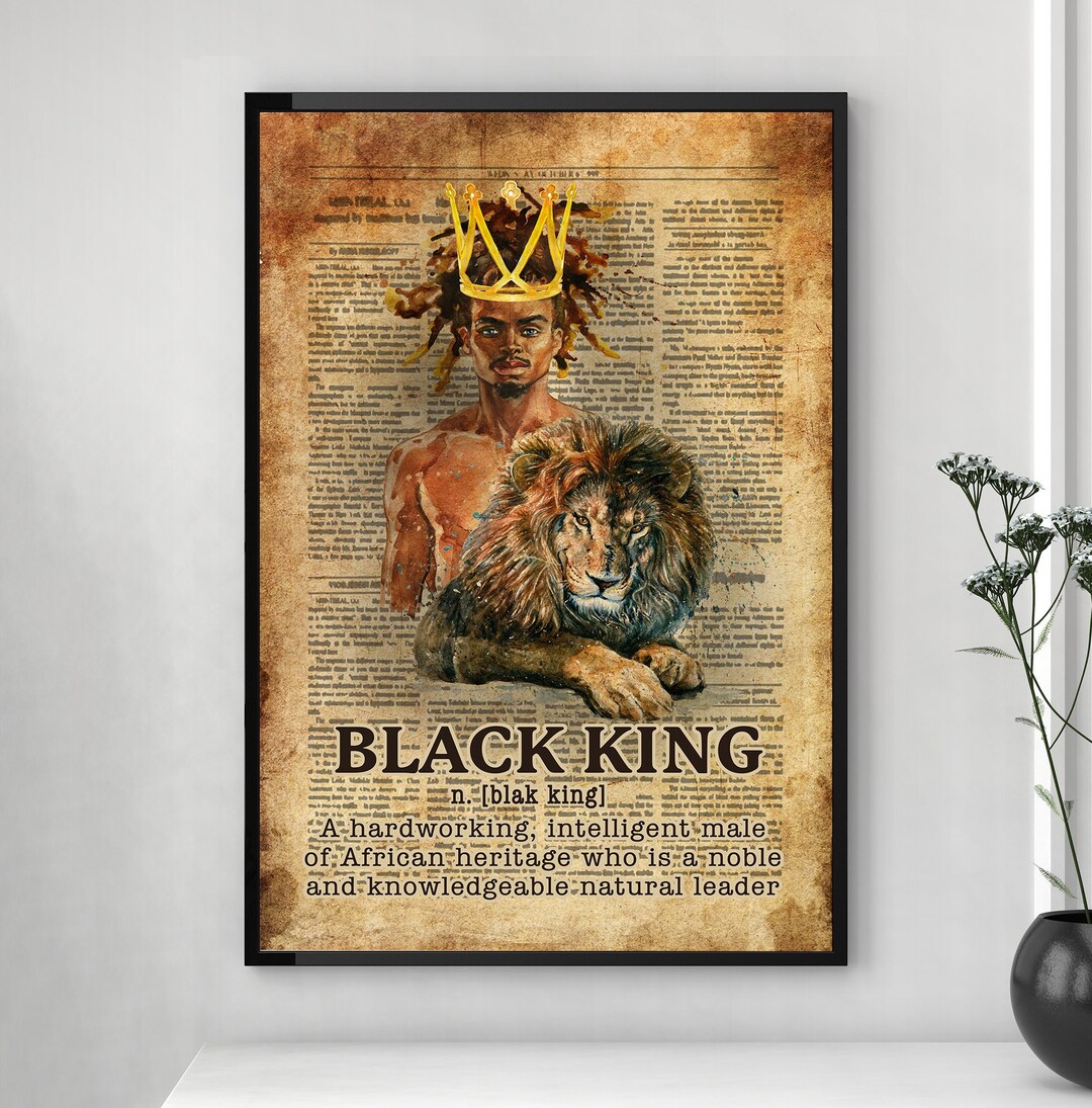 Black King Definition Poster, Black Man, African American Poster, Black ...