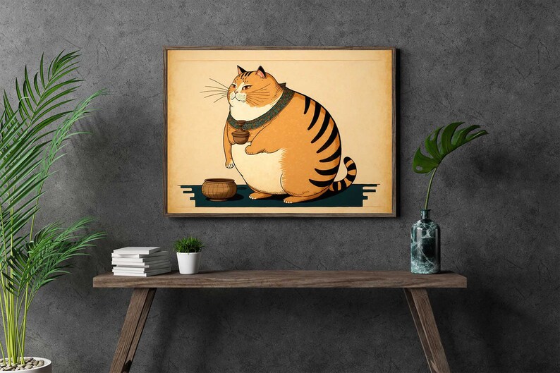 Funny Yellow Tabby Cat Poster Fat Cat Poster Cat Mom Poster - Etsy