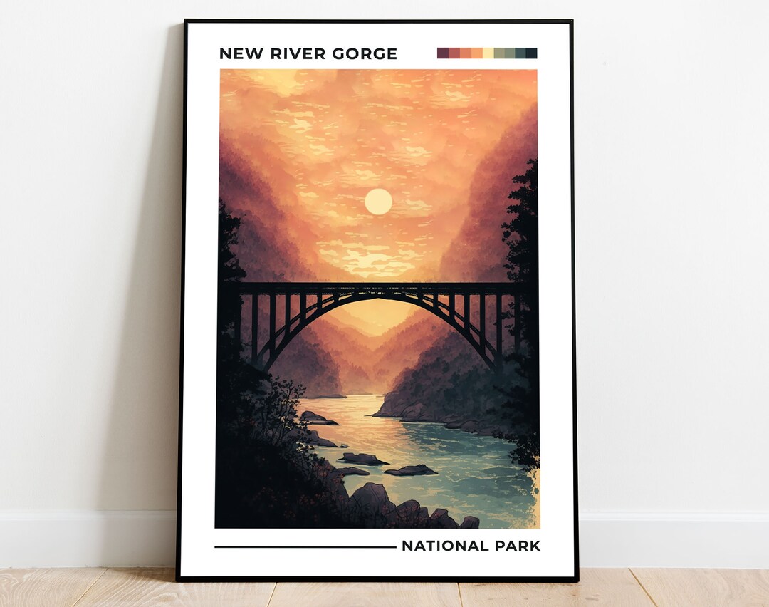 New River Gorge National Park Poster, US National Parks Poster, West ...
