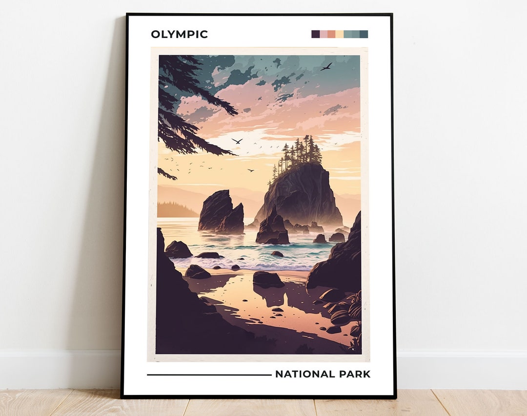 Olympic National Park Poster, US National Park Poster, Washington ...