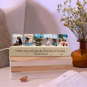 Personalized Bestie Photo Collage Night Light, Custom Bestie Gifts, BFF ...