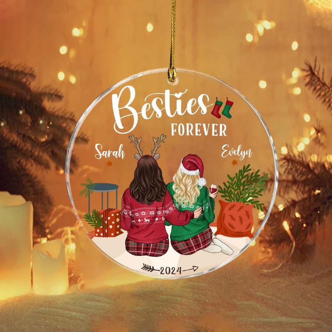 Personalized Bestie Christmas Ornament, Friend Ornament, Bestie Gifts ...