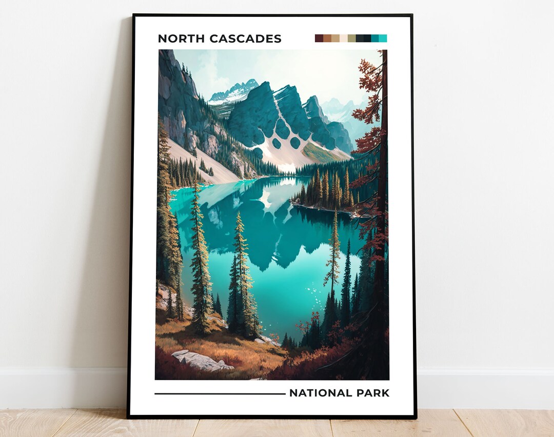 North Cascades National Park Poster, US National Park Poster ...