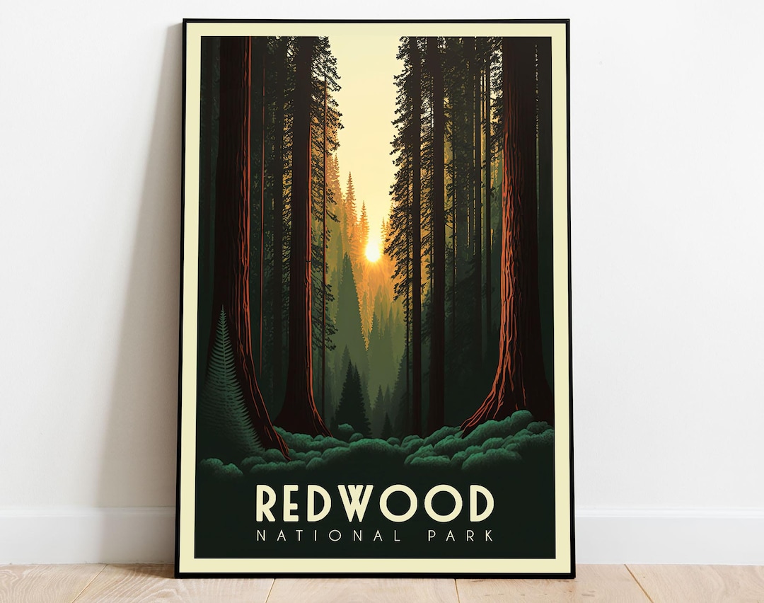 Redwood National Park Poster, California Poster, US National Parks ...