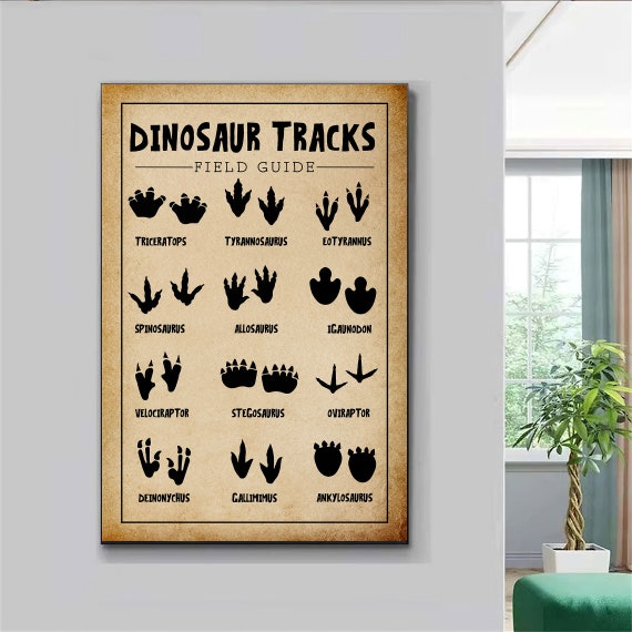 Dinosaur Tracks Field Guide Poster Dinosaur Footprints Wall - Etsy