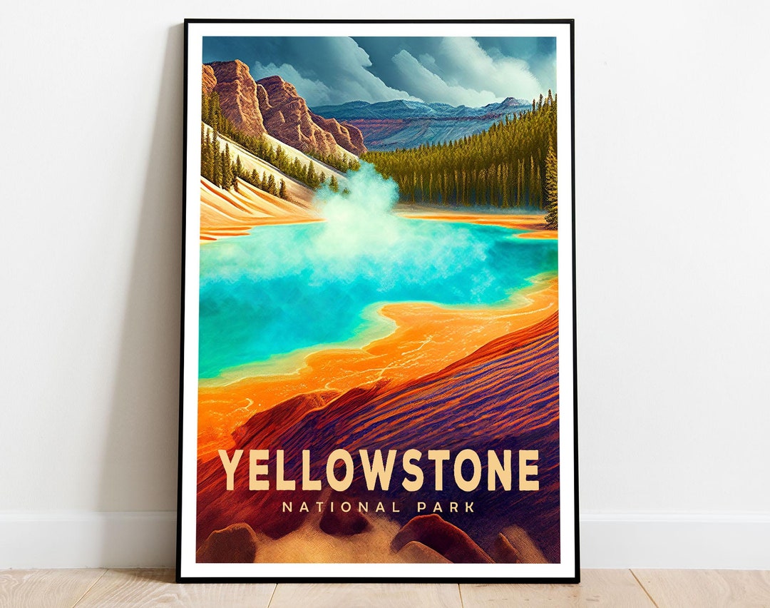 Grand Prismatic Spring Poster, Yellowstone National Park Poster, US ...