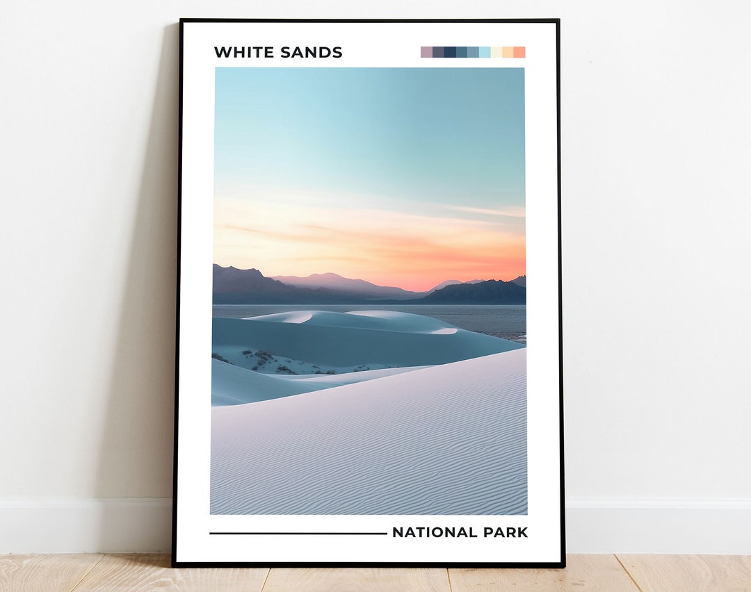 White Sands National Park Poster, US National Parks Poster, New Mexico ...