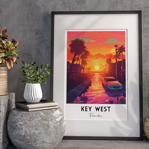 Sunset at Key West Poster, Florida Poster, Key West Wall Art, Florida ...