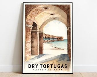 Dry Tortugas Print National Park Service NPS Illustration Colorful ...