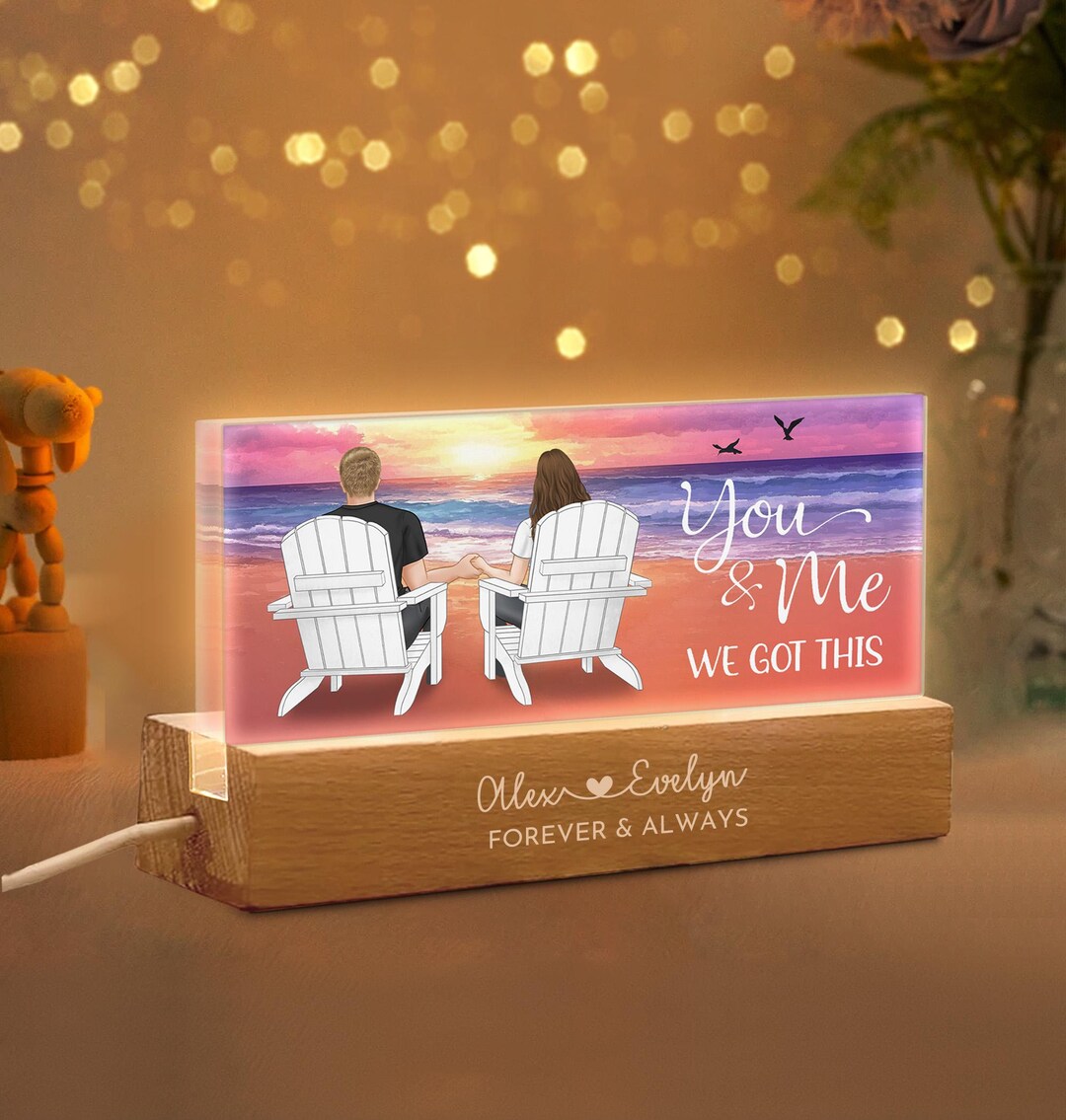 Personalized Couple Anniversary Night Light, Custom Couple Gift ...