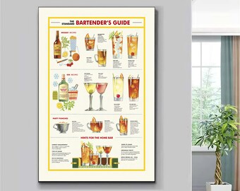 Bartender Guide Poster - Etsy