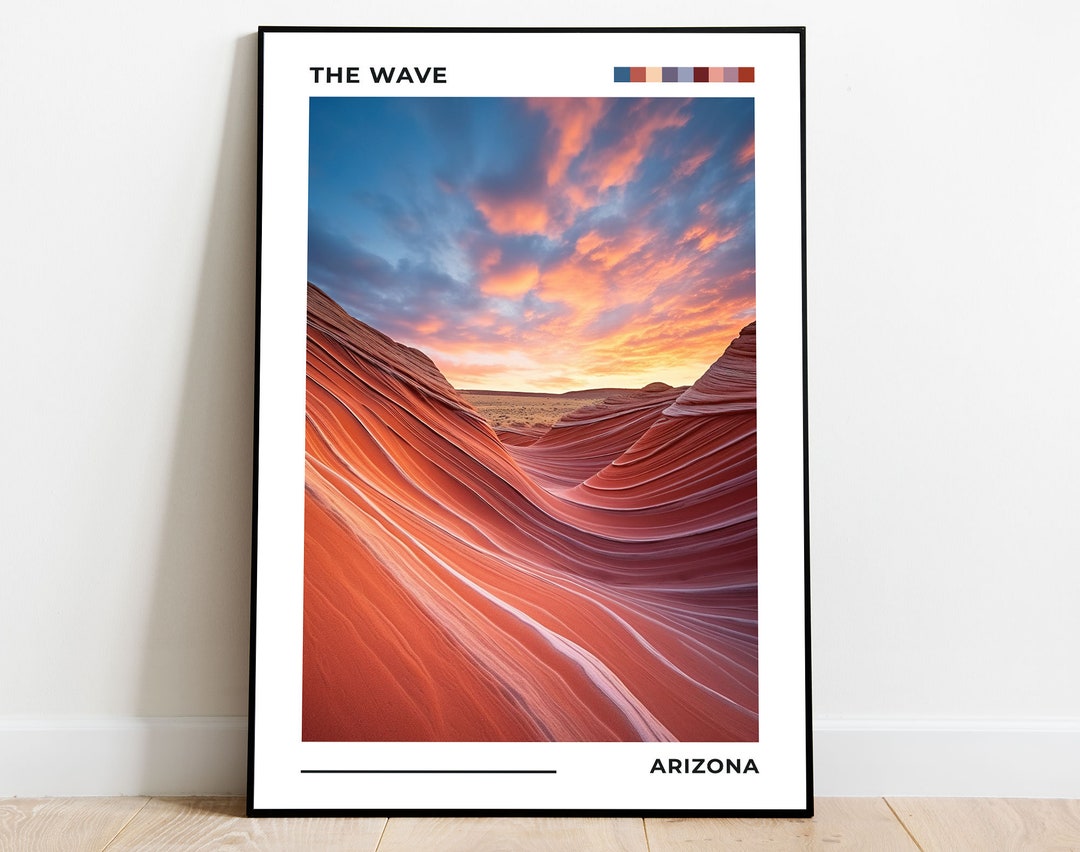 The Wave Arizona Poster, Arizona Poster, Coyote Buttes Poster ...
