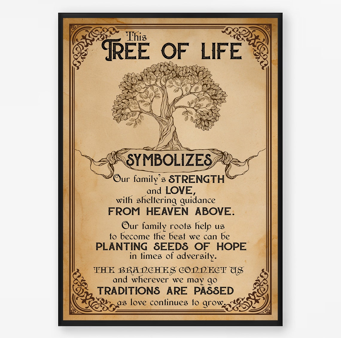 Tree of Life Poster Wall Art, Tree of Life Wedding Gift, Family Love ...