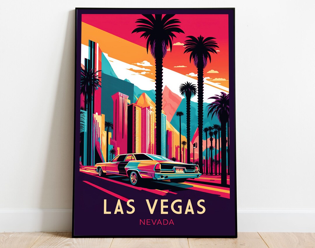 Las Vegas Nevada Poster, Retro Las Vegas Poster, Vintage Travel Wall ...