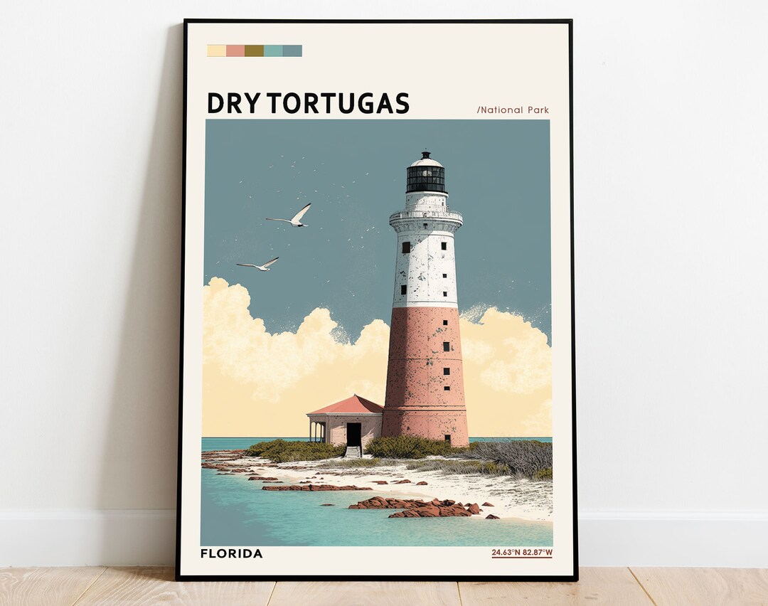 Lighthouse in Dry Tortugas National Park Poster, Florida Poster, US ...