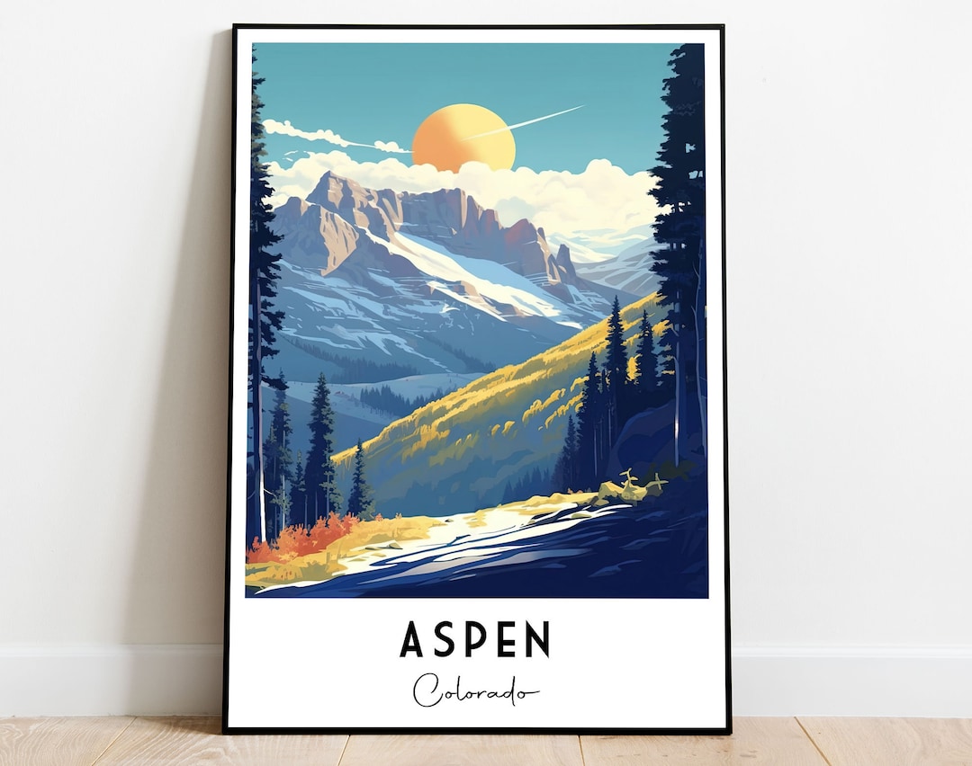 Aspen Colorado Art, Aspen Poster, Colorado Travel Poster, CO Poster ...