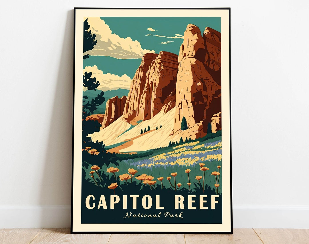 Capitol Reef National Park Poster, Utah Poster, US National Parks ...
