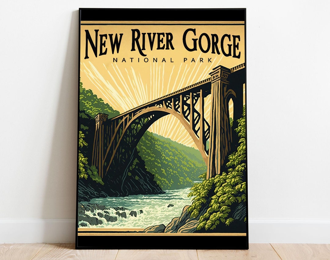 New River Gorge National Park Poster, West Virginia Wall Art, US ...
