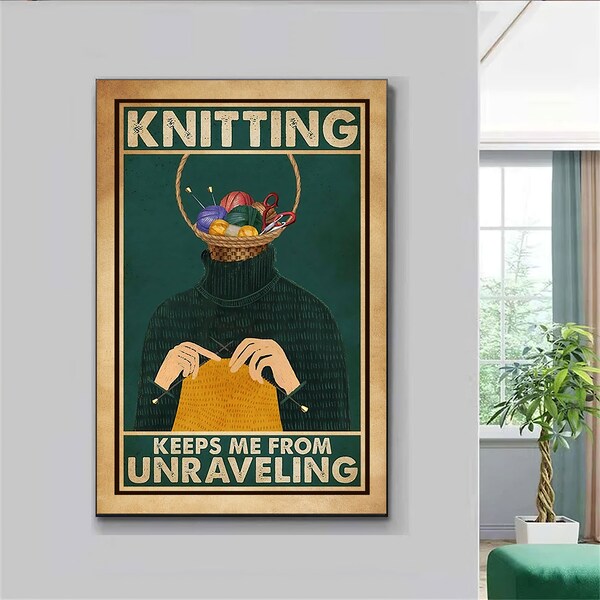 Knitting Poster - Etsy