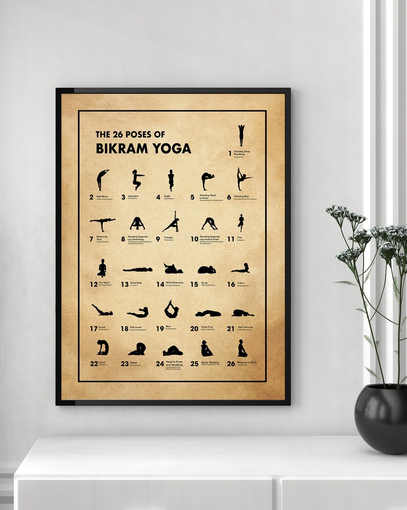 The 26 Poses of Bikram Yoga Poster Yoga Lover Gift Yoga - Etsy