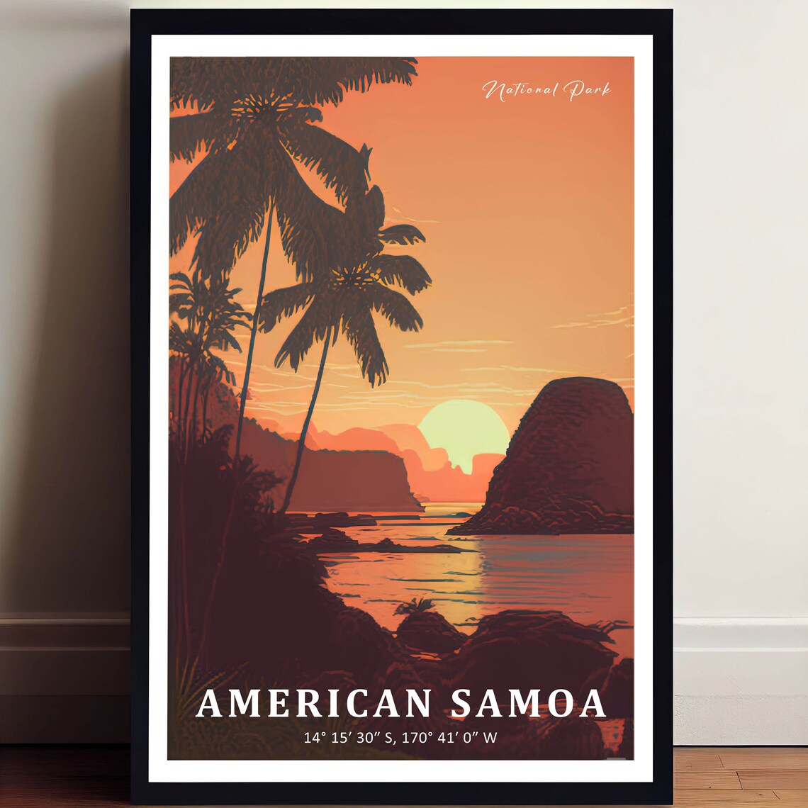 American Samoa National Park Poster Sunset Art US National - Etsy