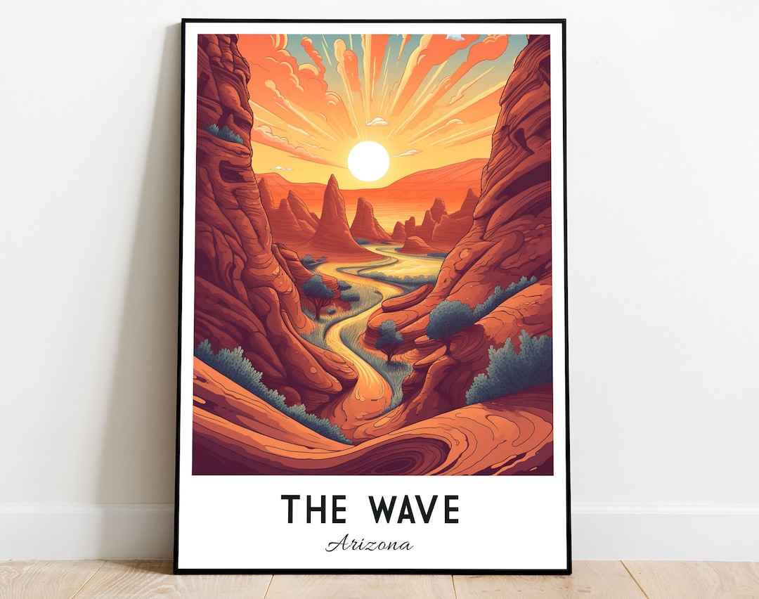 The Wave Arizona Poster, Arizona Travel Art, Coyote Buttes Poster ...