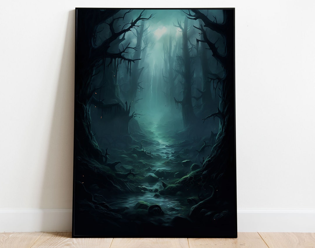 Halloween Swamp Poster, Halloween Wall Art, Dark Academia Poster ...