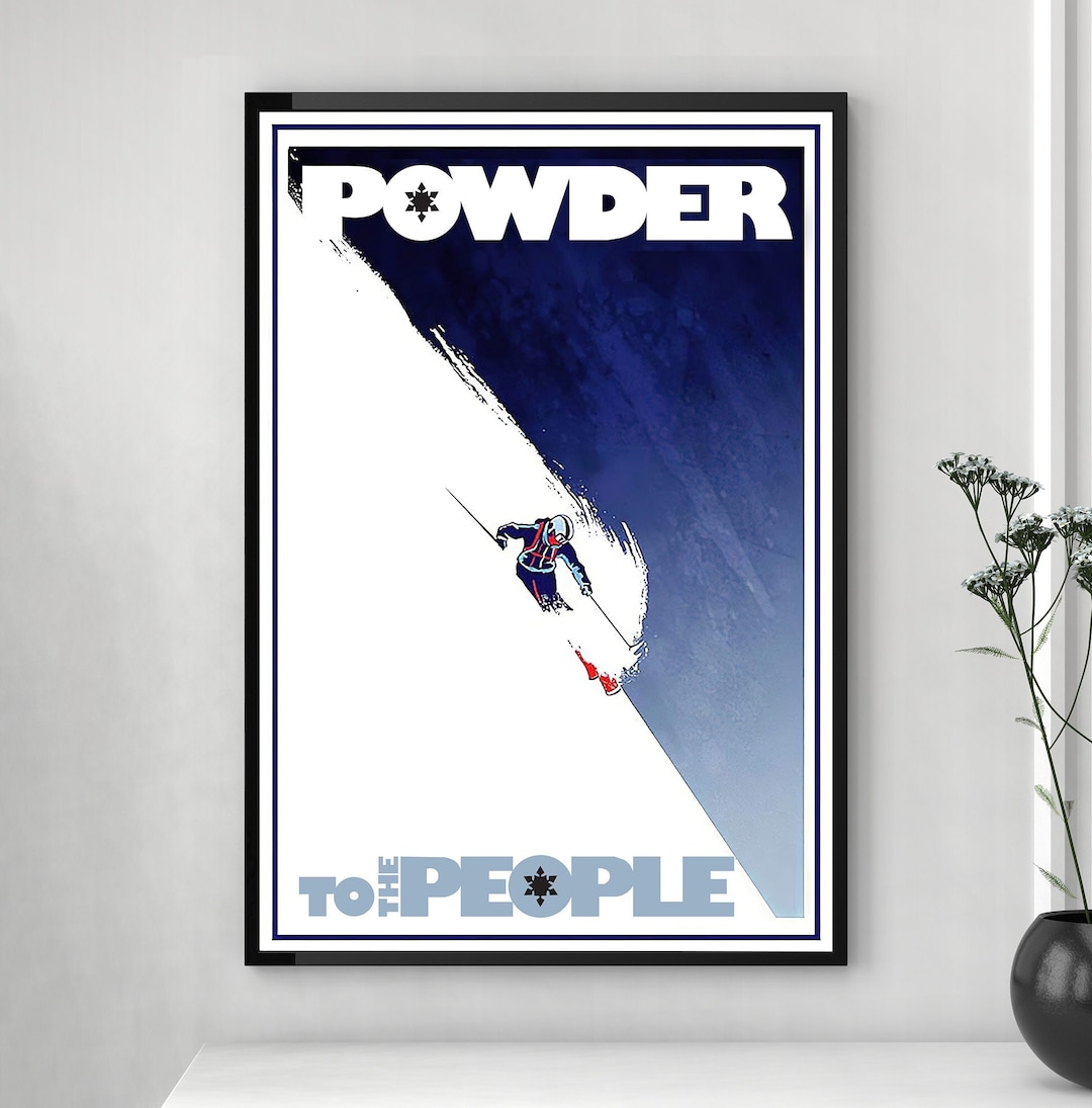 Powder to the People Poster, Vintage Ski Poster, Sports Poster, Retro ...