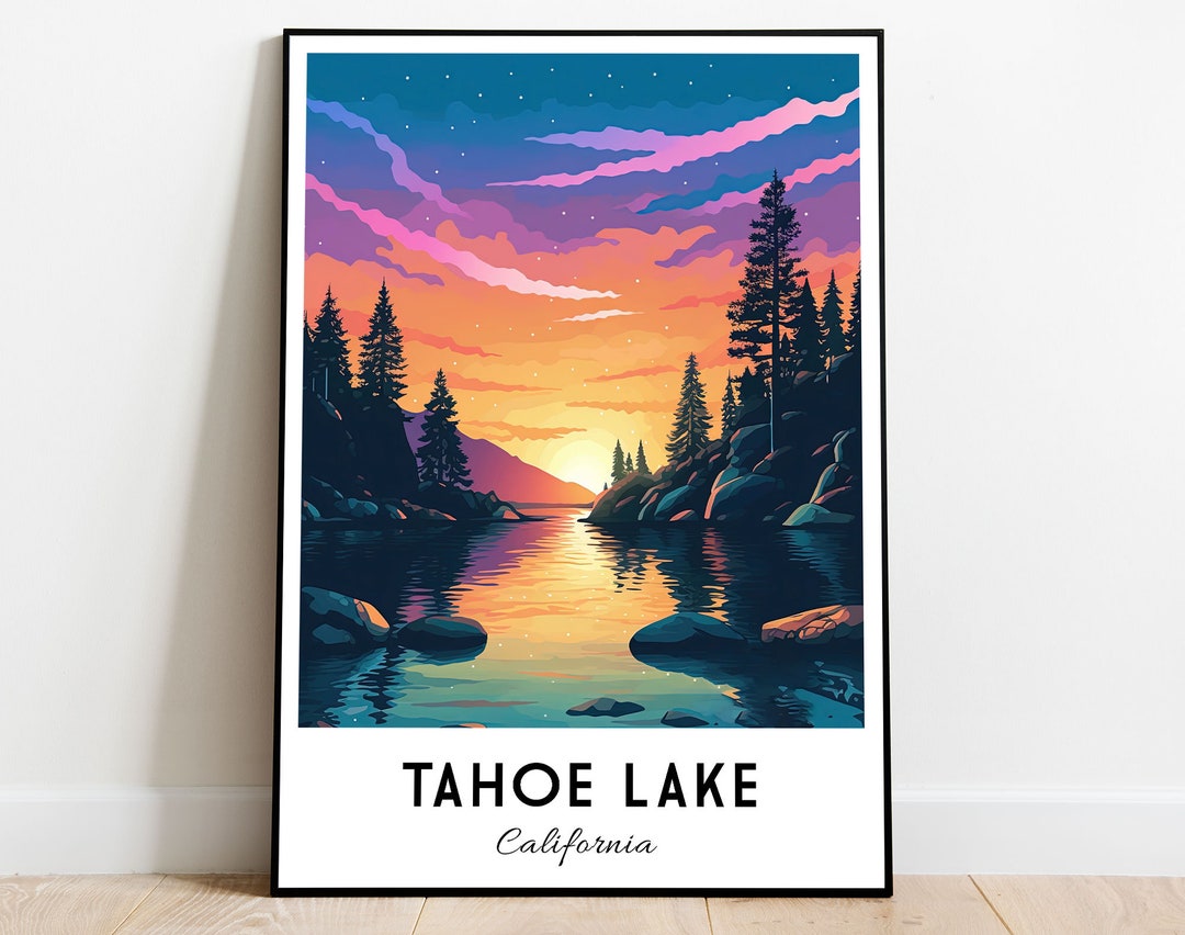 Lake Tahoe Poster, California Poster, Lake Tahoe Wall Art, Nevada ...