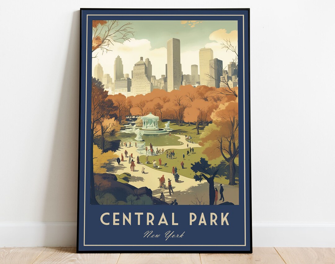 Central Park Poster, New York City Wall Art, Manhattan Poster, Central ...